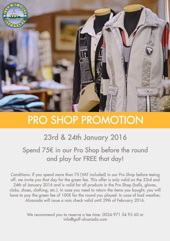 Our pro shop promotion is back! - Club de Golf Alcanada - Golf en Mallorca